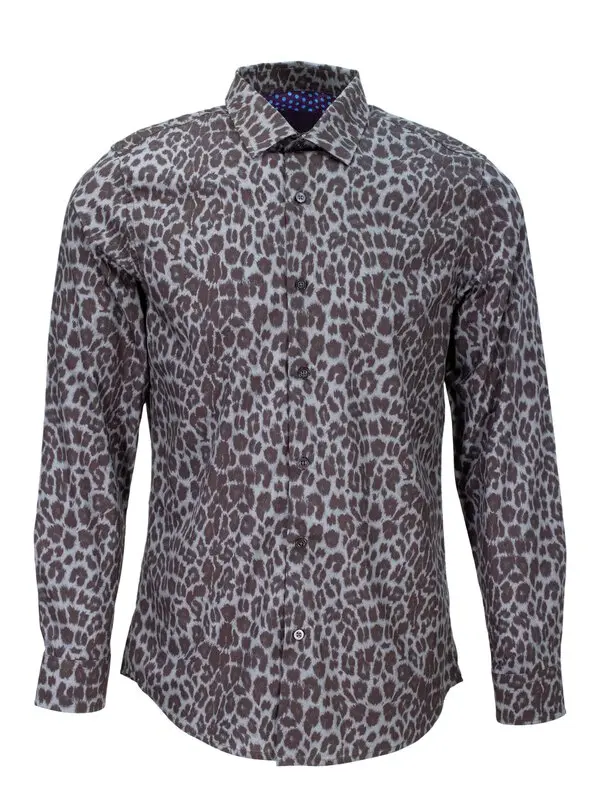 LORDS OF HARLECH Norman Leopard Shirt - Black
