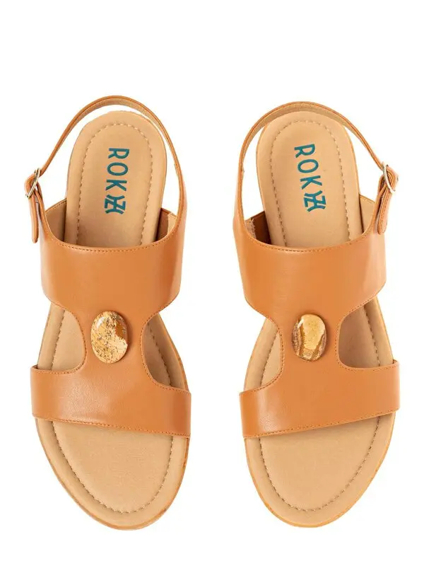 ROKHZ Toffee Sandals With Picture Jasper - Brown