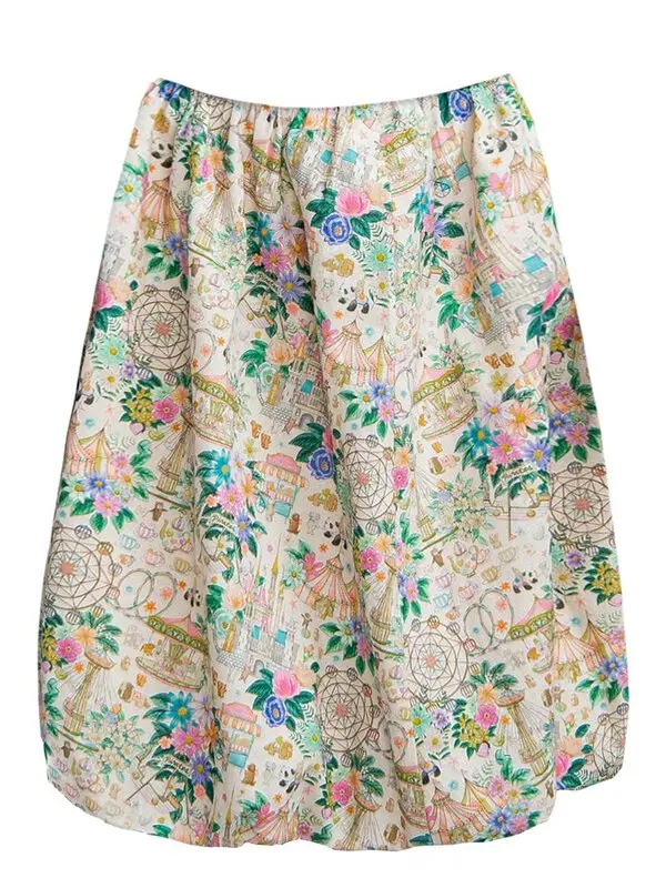 28NATELIER Printed Skirt - White