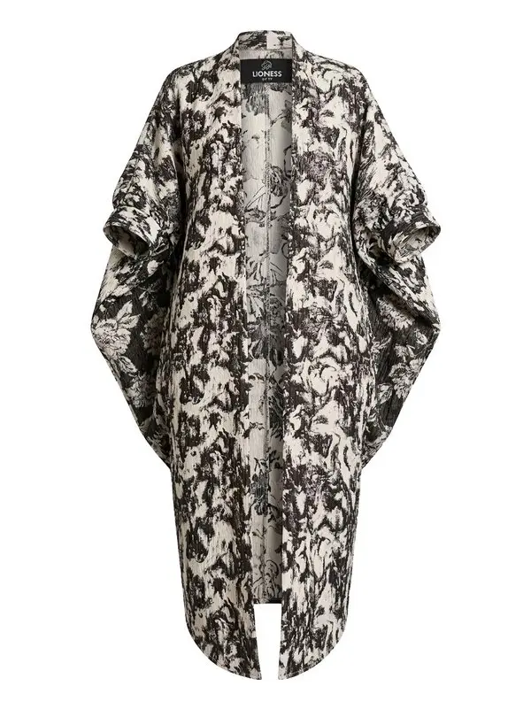 LIONESS BY TF Brocade Kimono Jacket - Black/white