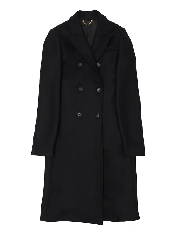 HEGARTY Double Breasted Cashmere And Wool Overcoat - Black