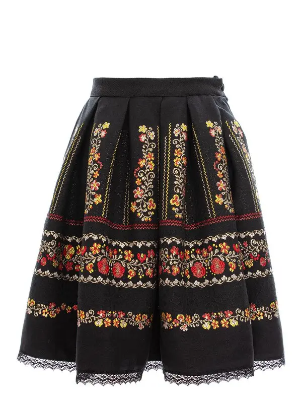 IZABELA MANDOIU Woven Short Skirt - Black