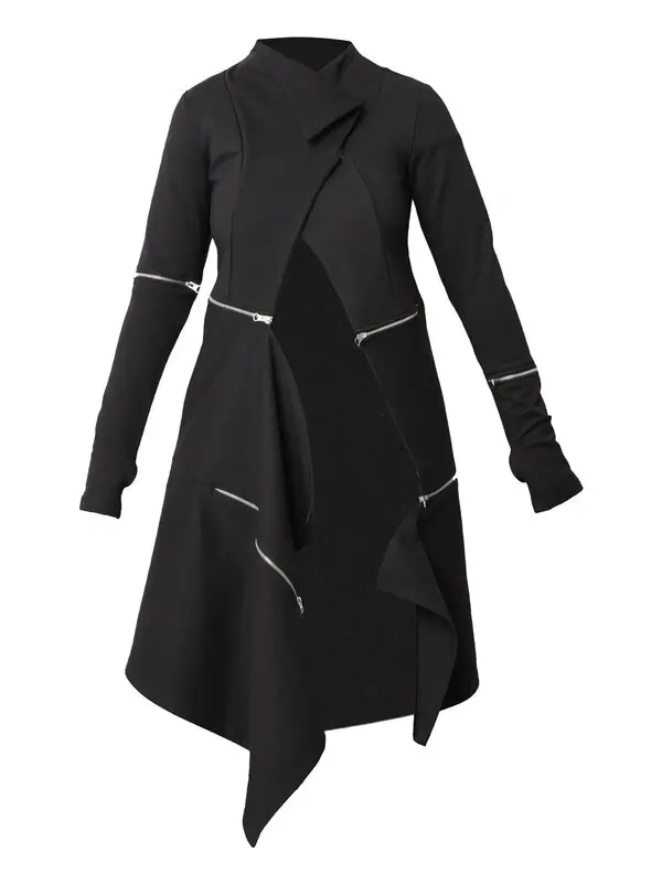 METAMORPHOZA Extravagant Long Coat - Black