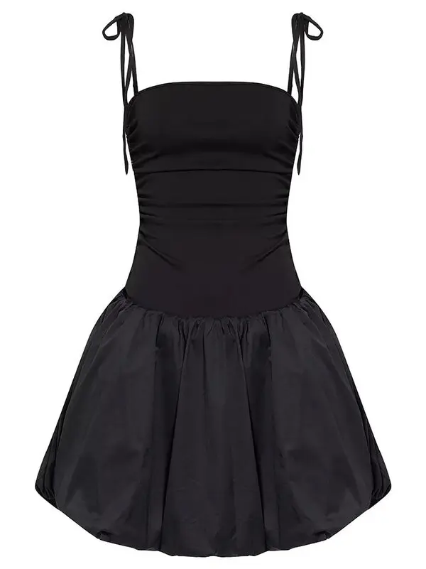 AMY LYNN Alexa Puffball Mini Dress - Black