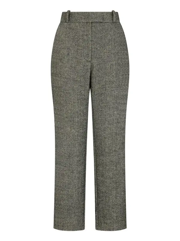 LILY AND LIONEL Pandora Herringbone Print Trousers - Black