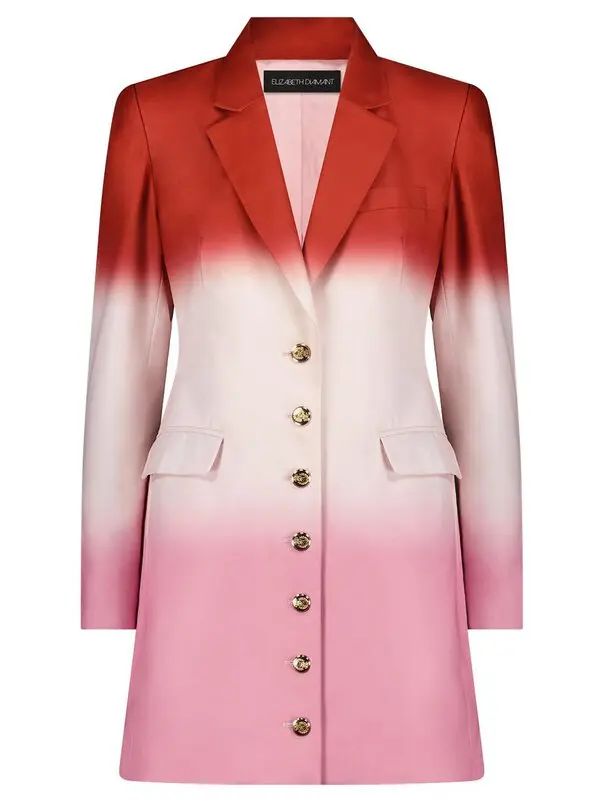 ELIZABETH DIAMANT Double-breasted Blazer Dress - Pink/red