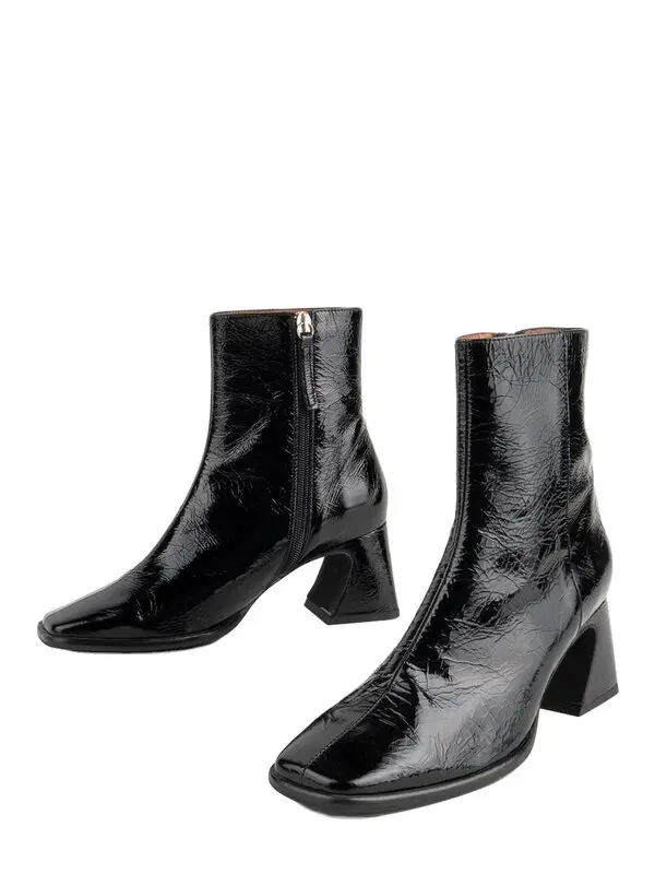 Intentionally Blank Taffy Patent Leather Heeled Boots - Black