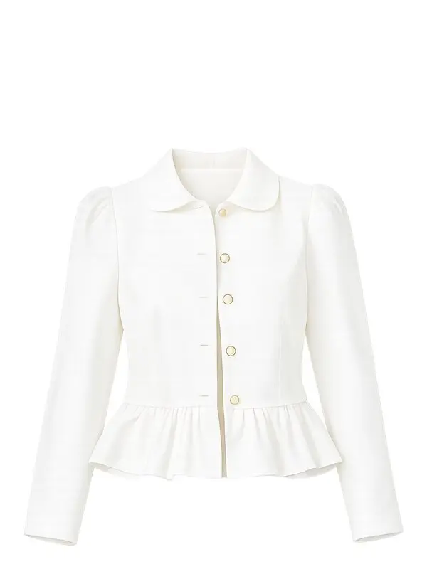 YUMI Fitted Peplum Jacket - White