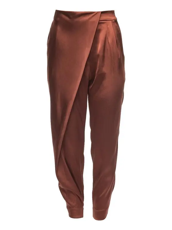 VASILIKI ATELIER Cristal Wrap Pants - Brown