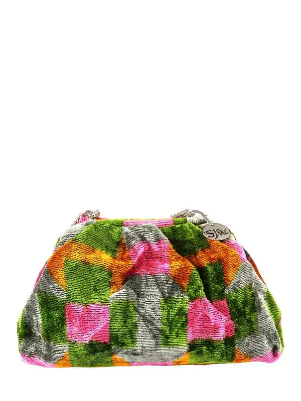 SJW BAGS LONDON Victoria Ikat Mini Pouch - Pink/green/orange