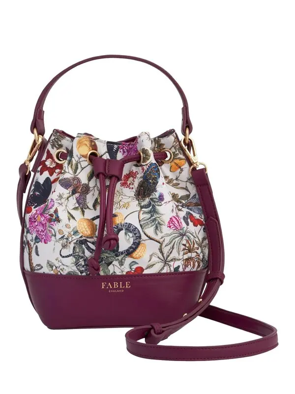 FABLE ENGLAND Floral Engravings Bucket Bag - Purple