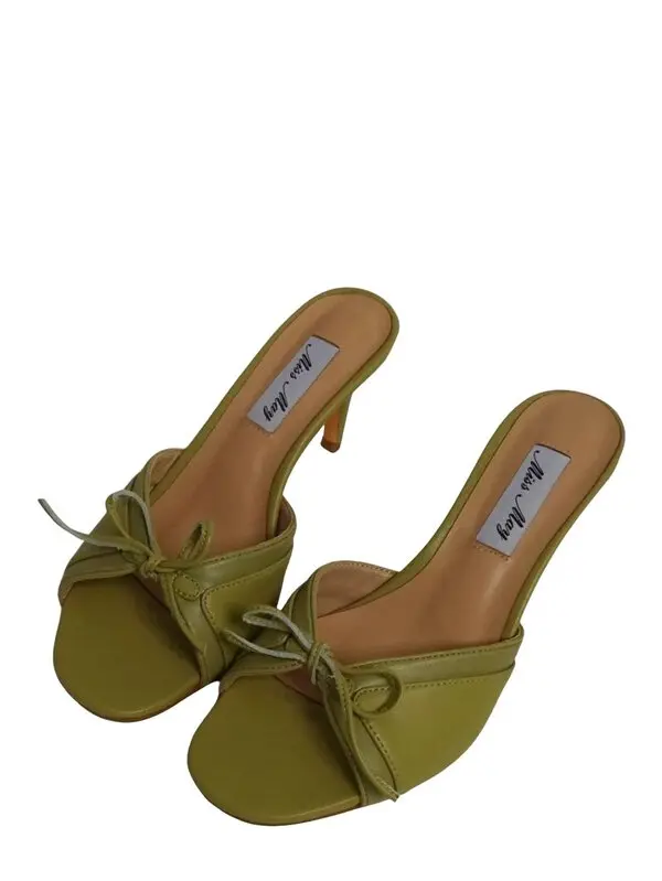 MISS MAY THE BRAND Mule Sandal With Bow Detailing - Green