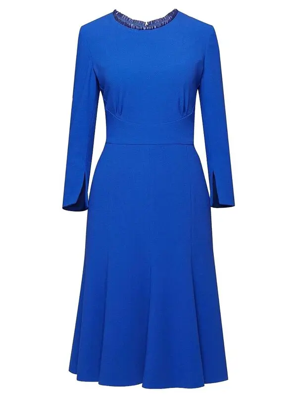 RUMOUR LONDON Christina Royal Fluted Dress - Blue