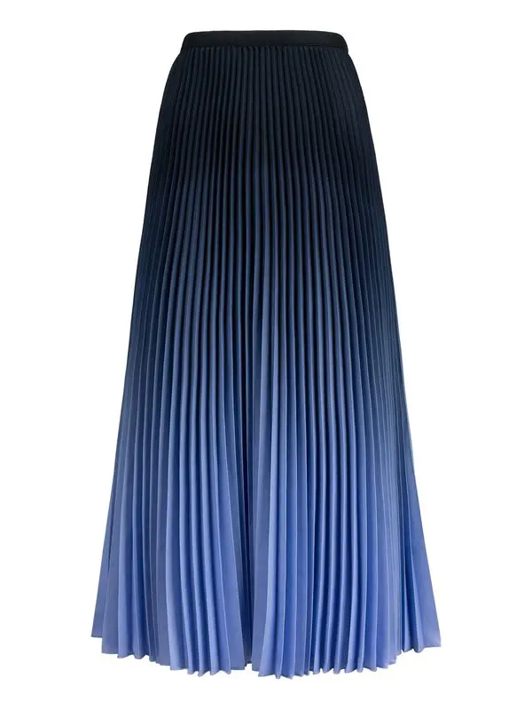 WILD COSMOS Pleated Ombre Skirt - Blue