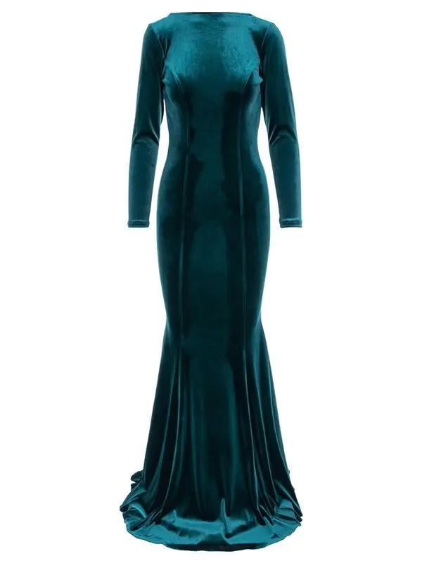 ROSERRY Melbourne Maxi Velvet Dress - Green