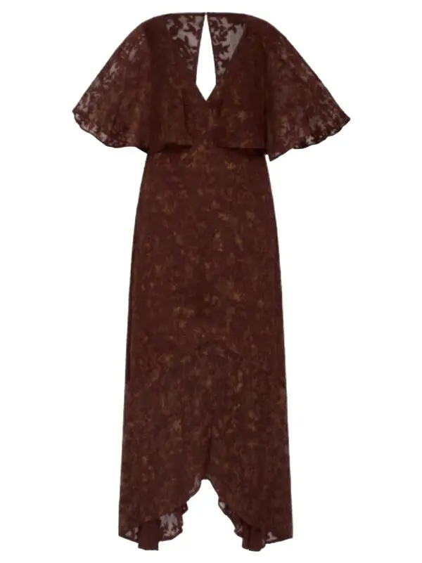 LITTLE LIES Sugar Chiffon Midi Dress - Brown