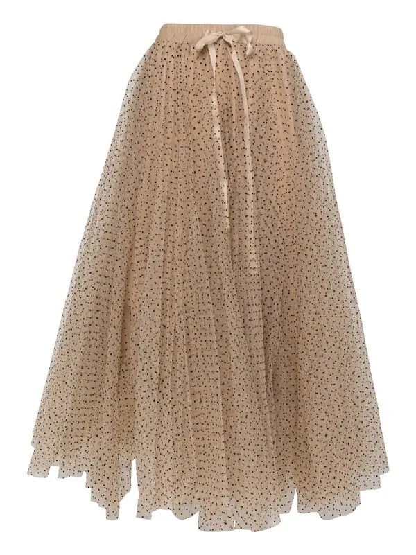 TANTRA SPAIN SL Tulle Polka Dot Skirt - Beige