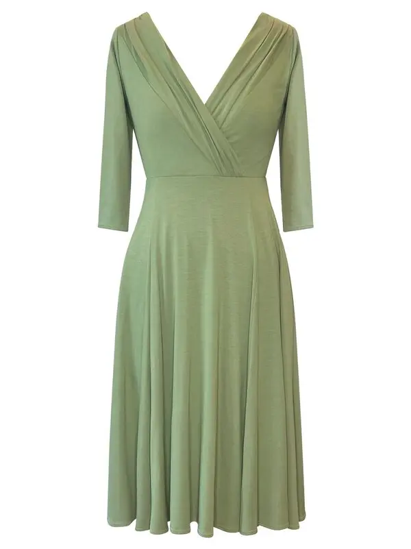 ALIE STREET LONDON Fit & Flare Annie Dress - Green