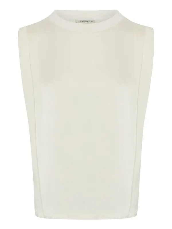 THE SUMMER EDIT Sandwashed Silk T-shirt - White