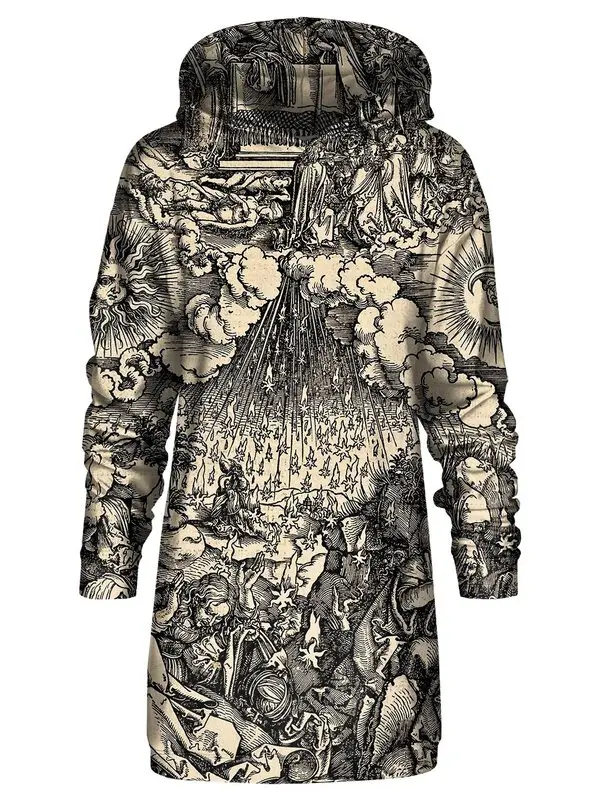 ALOHA FROM DEER Durer Series Fifth Seal Hoodie Oversize Dress - Black/brown
