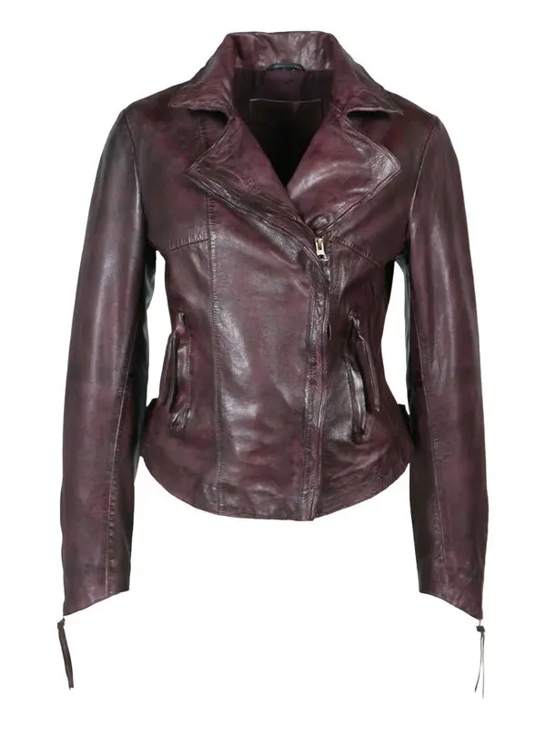 FREAKY NATION Leather Biker Jacket - Purple
