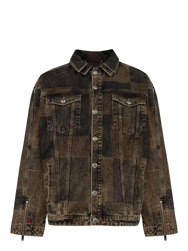 PCFG Colorblocked Denim Jacket - Black/brown