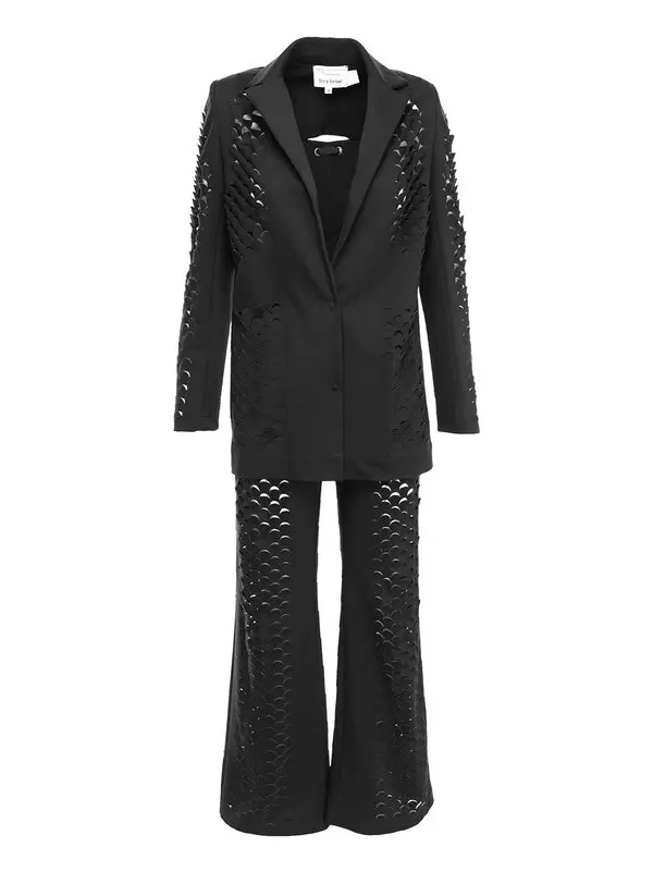 SILVIA SERBAN Dragon Skin Laser Cut Suit - Black