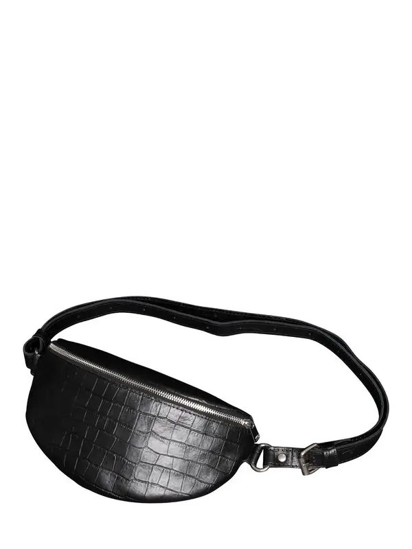 HIDES LEATHER CO. Convertible Leather Belt And Shoulder Bag - Black