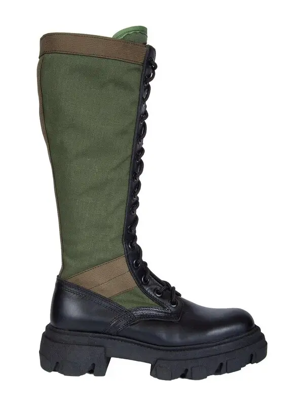 URBNKICKS Jungle Tall Knee-high Boots - Green/black