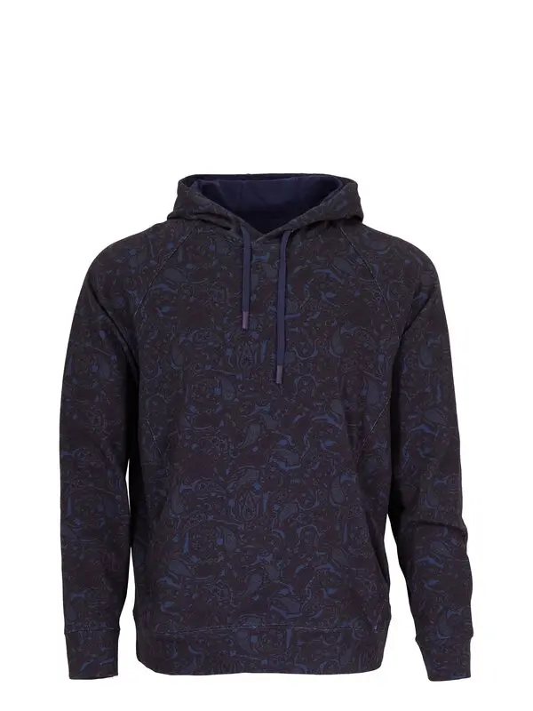 LORDS OF HARLECH Hank Madrid Paisley Hoodie - Blue