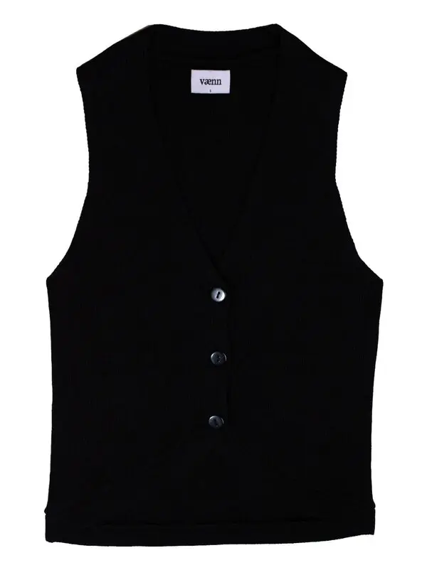 VÆNN Thompson Knit Vest - Black
