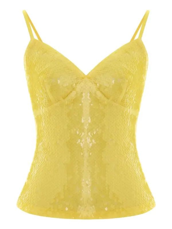 PCFG Sequin Strap Top - Yellow