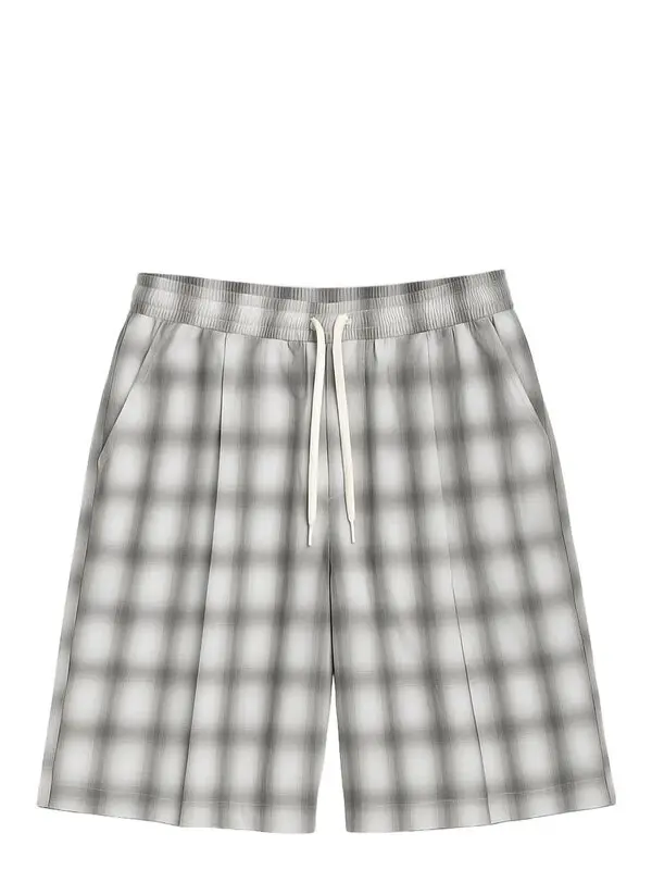 ÉCLECTIQUE Tailored Plaid Shorts - Grey/white