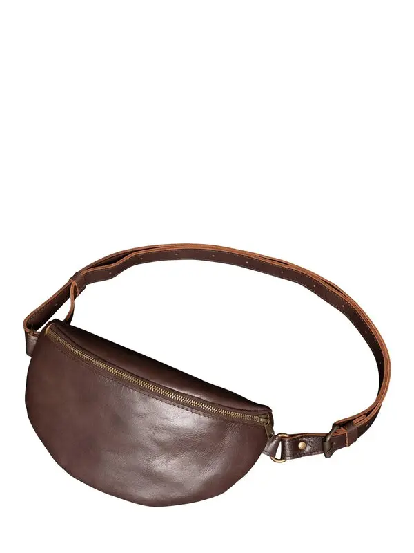 HIDES LEATHER CO. Leather Travel Belt Bag - Brown