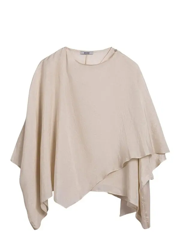 NOCTURNE Fluid Cape Blouse - White