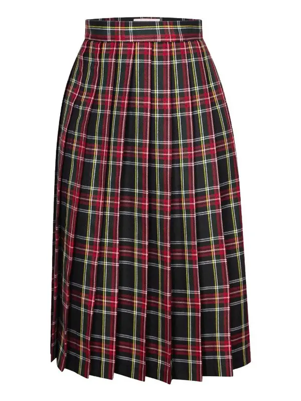 COME ON Christine Tartan Pleated Skirt - Red