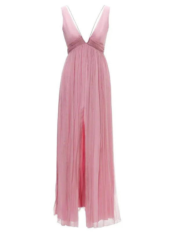 NISSA V-neck Sleeveless Maxi Dress - Pink