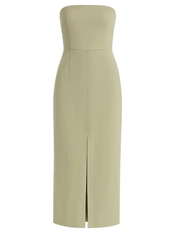 MONLICIA Akasha Strapless Cotton Blend Midi Dress - Green