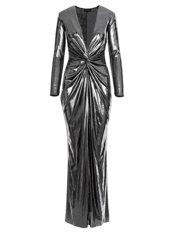 ROSERRY Mallorca Metallic Jersey Maxi Dress - Silver