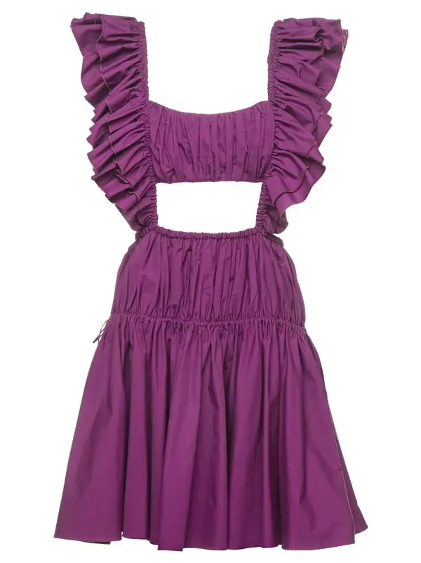 VASILIKI ATELIER Dahlia Ruched Mini Dress - Purple
