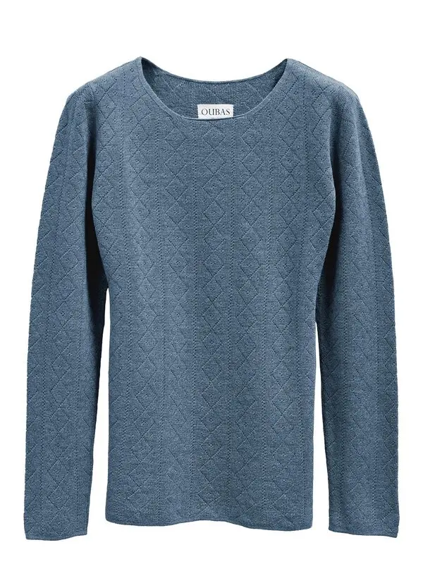 OUBAS Fine Merino Wool Top - Blue
