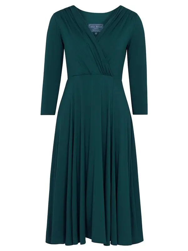 ALIE STREET LONDON Annie Fit & Flare Dress - Green