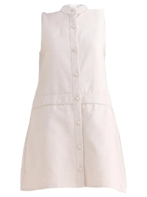 REISTOR Cotton Tweed Shift Dress - White