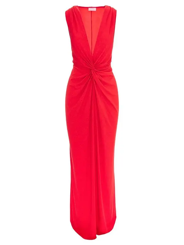 ROSERRY Mallorca Sleeveless Glitter Jersey Maxi Dress - Red
