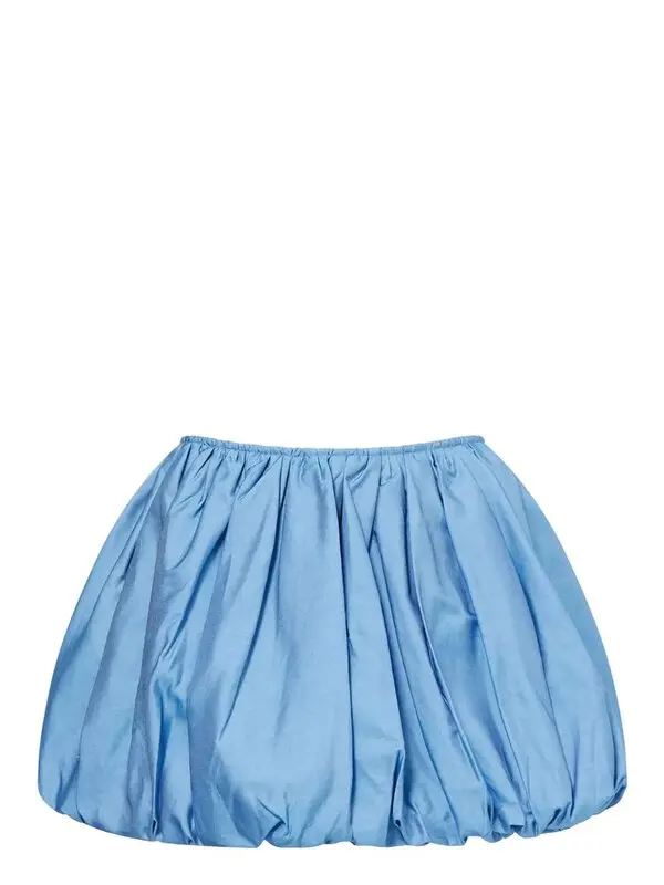 AMY LYNN Claudia Chambray Puffball Mini Skirt - Blue
