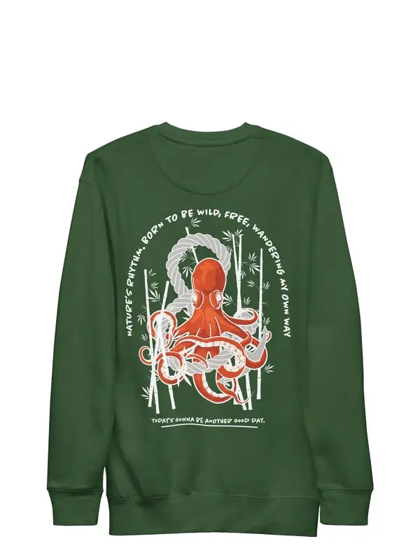 ANCHOR & CREW Forest Octopus Cotton-blend Sweatshirt - Green