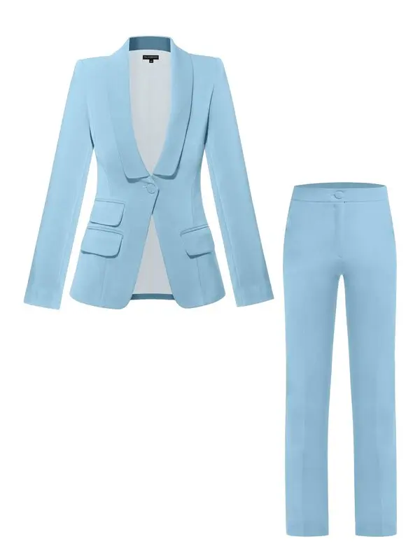 TIA DORRAINE Tailored Blazer & Trousers Suit - Blue