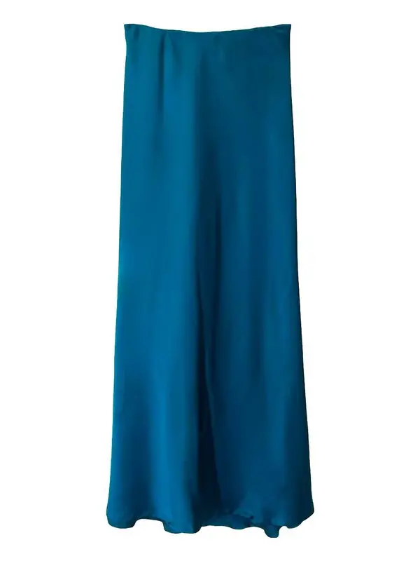 L2R THE LABEL Satin Slip Skirt - Blue
