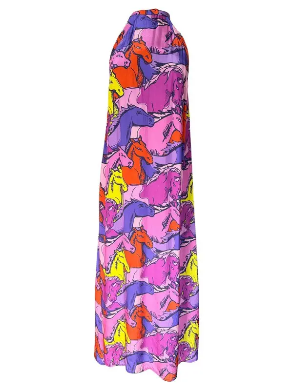 ANY OLD IRON Runaway Halter Maxi Dress - Purple/yellow