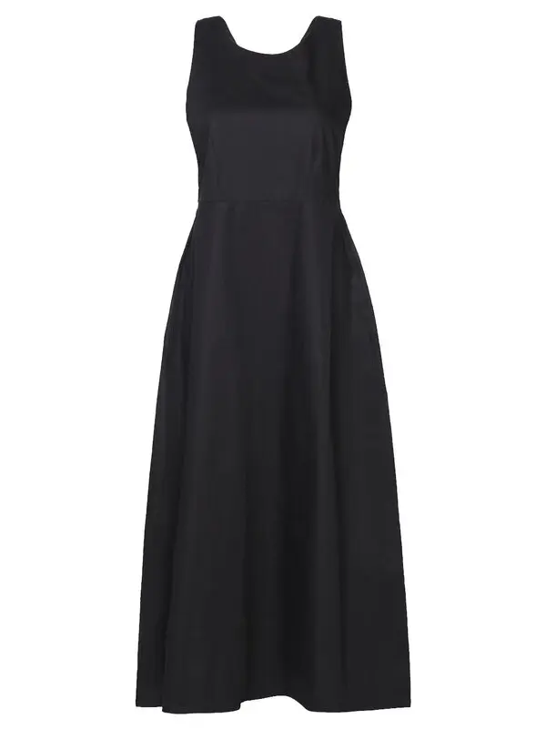 REISTOR Cross-back Midi Dress - Black